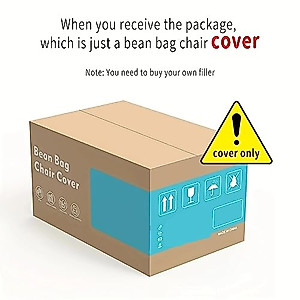 EKWQ 6FT Bean Bag Chair Cover(it was only a Cover, not a Full Bean Bag) Living Room Furniture Big Round Soft Fluffy Faux Fur BeanBag Lazy Sofa Bed Cover Giant Fur Bean Bag Cover