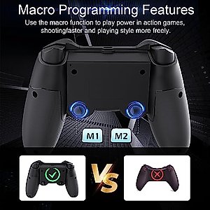 TERIOS Wireless Controller Compatible with PS4/Slim/Pro Controller for Playstation 4 with Built-in Speaker/Stereo Headset Jack/Dual Vibration/6-Axis Motion/Programming/1000mAh Battery/Auto Fire Turbo