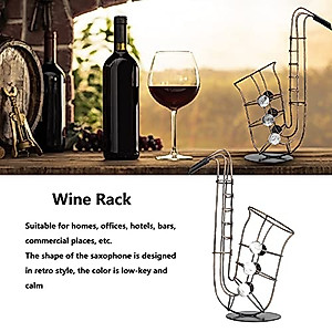Horoper Decor Wine Holder Wine Rack, Wine Bottle Holder Metal Figurines Saxophone Practical Crafts Home Decoration Accessories,Wine Bottle Storage, Home Bar Decor Crafts