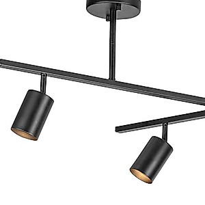 Globe Electric 59829 "West 64"" 6-Light Track Lighting, Matte Black, Center Swivel Bars