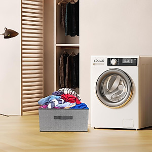 16L Nonwoven Storage Box Drawer Fabric Storage Box Square Lidless Clothes Storage Sundries Organizer-Grey