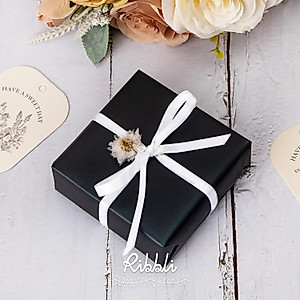 Ribbli White Satin Ribbon,Double Faced Satin 1/4 inch x Continuous 50 Yards,White Ribbon Use for Bows Bouquet,Gift Wrapping,Wedding Decoration,Floral Arrangement