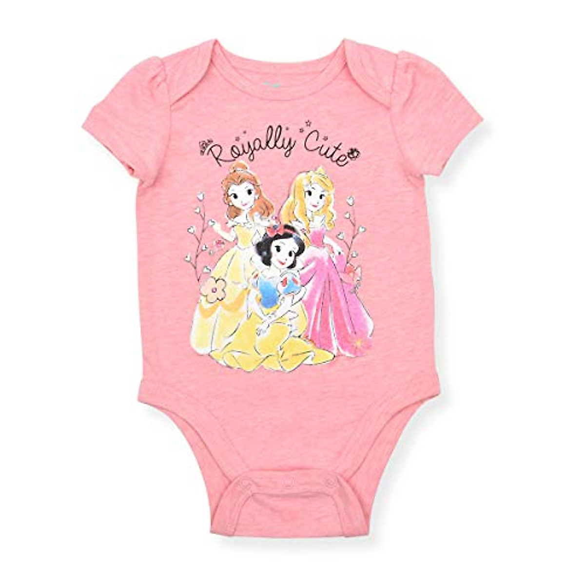 Disney Princess 5-Pack Girls Leotard Bodysuits for Infants and Newborn Babys