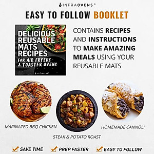 Air Fryer Reusable Liner Accessories for Ninja Foodi Grill AG301 5-in-1 4qt Ninja Air Fryer Accessories with Air Fryer Recipes, Easy to Clean, Food Safe Replacement for Parchment Paper by INFRAOVENS