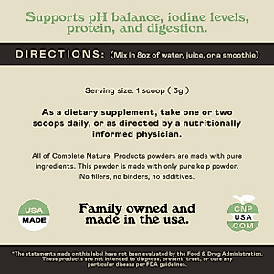 Organic Kelp Powder Supplement - Bulk Raw, Dry, Pure Sea Kelp Seaweed Powder 8oz 75 Serving Thyroid, Iodine, & Digestion