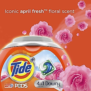 Tide PODS with Downy, Liquid Laundry Detergent Pacs, April Fresh, 85 count