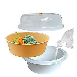 Trenton Gifts Microwave Steamer for Vegetables - Veggie Steamer Microwavable, Ideal for Cooking Fresh Vegetables. BPA Free, Dishwasher Safe
