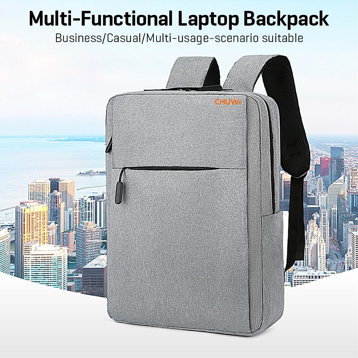 CHUWI Travel Laptop Backpack, 14inch/15.6inch Business Durable Backpacks, Waterproof Fabric, Laptop Bag for Business, Lightweight Bag for HeroBook Pro/GemiBook XPro/MiniBook X/FreeBook/GemiBook Plus