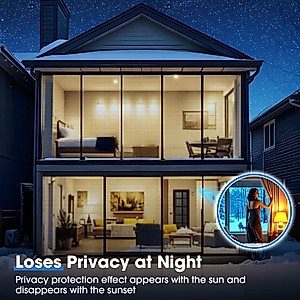 Coavas One Way Privacy Window Film,Reflective Home Glass Mirror Tint See Out Not in,Heat UV Blocking Static Cling for Office Front Door Daytime Privacy Covering, Blue-Silver,17.5x78.7 in