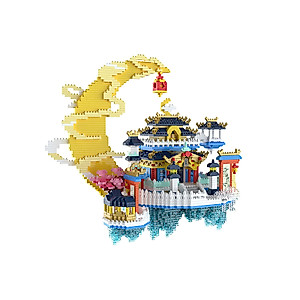 Micro Mini Building Blocks Moon Palace 3D Model Kit (4898pcs) Myth Architecture Toys Gifts for Kid and Adult