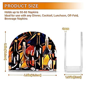 Kigai Napkin Holder for Table Wine Themes Clear Paper Towel Napkin Holders Standing Napkin Dispenser for Kitchen, Bathroom, Dining Table, Countertop