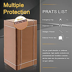 Bonusall 4-10 Rifle Gun Safe with Light, Long Gun safe for Rifles and Shotguns, Quick Access Rifle Gun Safe Cabinet Large Gun Locker for Home Rifles and Pistols with keypad Lock, Metal