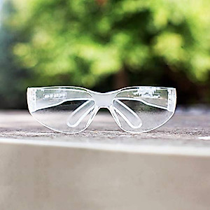 BISON LIFE Safety Glasses, One Size, Clear Protective Polycarbonate Lens, 12 per Box (1 box)