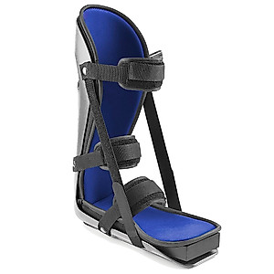 Brace On Adjustable Night Splint - Plantar Fasciitis, Achilles Tendon, Heel Spur, and Foot Pain Relief Stretching Boot for Men and Women, Gray, Small