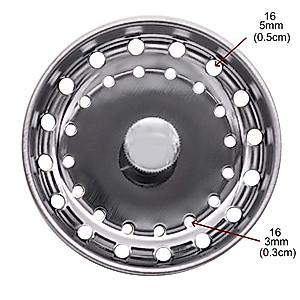 Westbrass D214S-2P-07 3-1/2" Standard Stainless Steel Post Style Large Kitchen Sink Basket Strainer Drain Stopper, 2 Pack, Satin Nickel