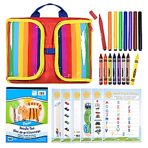Set Solutions Lap Desk with Cushion for Kids - Foldable with Storage - Includes Writing and Art Accessories - Travel Activity Kit - Lap Tray - Portable Coloring Kit for Kids and Toddlers