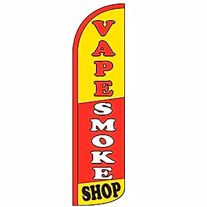4 Less Co VAPE SMOKE SHOP - Windless Swooper Flag Feather Banner Sign 3x11.5 ft Tall (Flag Only) rz