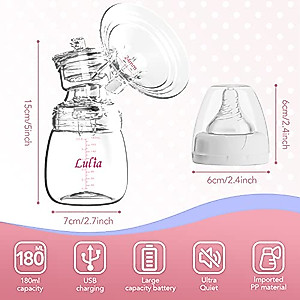 Lulia Double Electric Breast Pump, Breastfeeding Pump with 3 Modes, Portable Rechargeable Breast Pumps for Travel, Home, Driving & Office (Pink)…