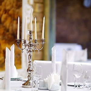 Rambue 10" Ivory Taper Candles - 8 Pack Classic Ivory Candlesticks - Dripless Cream Tapered Candlesticks for Weddings, Dinner Candles, and Home Decor - 8 Hours Burn Time