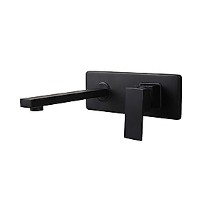 HOONWEAR Kitchen Tap Bathtub Faucet Hot Cold Waterfall Wall Mounted Water Tap, Black Chrome Bathroom Sink Faucet Mixer Taps (Color : Nero, Size : 1) Mixer Tap Faucet, CF001