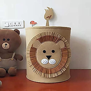 WEI LONG Cute Foldable Felt Laundry,Nursery Hamper Laundry Basket,Storage Baskets for Kids Boys and Girls,Office,Bedroom,Clothes,Toys(Dinosaur)