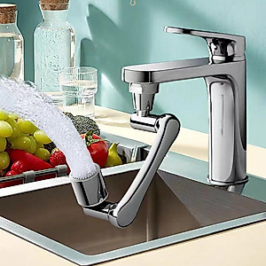 Kitchen Sink Aerator, Dual-function 2 Flow Big Angle Sink Sprayer Attachment, Faucet Replacement Part 55/64'' Female Thread, Chrome