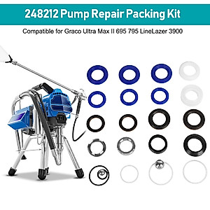 Pump Repair Kit for Graco 695-248212 Airless Paint Spray Pump Repair Kit for Graco Ultra Max II 695 795 LineLazer 3900 | Sprayers Accessories Aftermarket