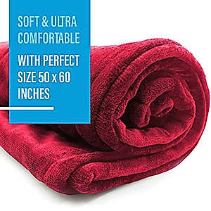 Electric Heated Throw Blanket Fleece with Controller, 50" x 60" , 4 Hours Auto Shut-Off, Fast Warming, Full-Body Comfort, Luxuriously Soft, Machine Washable (Red)