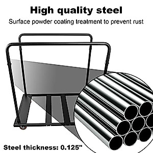 IHAYNER Table Cart Folding Cart Rack for 60" Round Heavy Duty Desk Trolley Black Push Cart with Mute Wheel 10 Table Capacity fits for Hotel and Conference Center Use