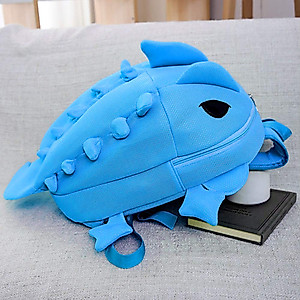 LOCOMO 3D Dragon Backpack Dinosaur Casual Daypack with Spikes Adult Cute Lizard 2 Size Available BPK005BLUL