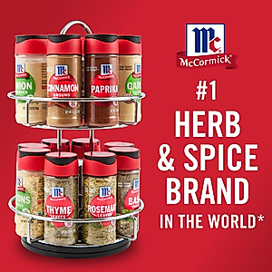 McCormick Two Tier Chrome 16 Piece Spice Rack Organizer with Spices Included, 26.09 oz