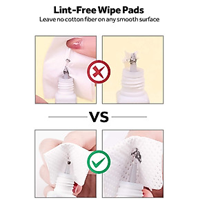 1600PCS Lint Free Nail Wipes Eyelash Extension Glue Wipes Lint Free Cleaning Cotton Cleanser Remover Makeup Cotton Pad Soft Nail Polish Remover Wipes