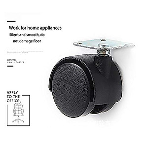 Katahomie Caster Wheels 1.5 inch Nylon Swivel Plate Casters Pack of 4 with Screws