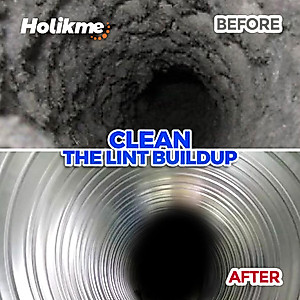 Holikme 35 Feet Dryer Vent Cleaning Brush, Lint Remover, Synthetic Brush Head, Use with or without a Power Drill