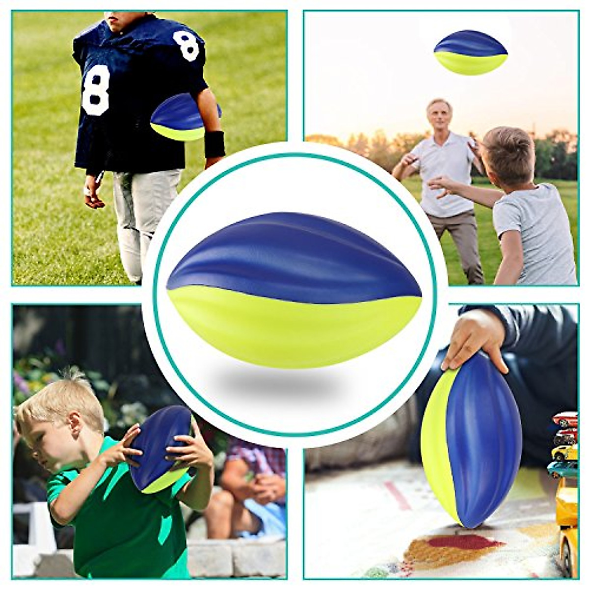 8.5" Foam Spiral Football PU Soft Balls, Set of 3, for Kids Sports Training Practice Indoor Outdoor Play