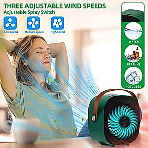 Portable Air Conditioners, 5200mAh Rechargeable Mini Air Conditioner Duration 5-10 hrs, Personal Air Cooler with 3 Speeds, Small Desk Air Conditioner for Bedroom, Office, Outdoor