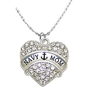 Navy Mom, Necklace, Earring, and Bracelet Set, Hypoallergenic, Safe-Nickel, Lead, and Cadmium Free.