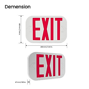 LimoLighting [4 Pack] New Gen. SMD LED Red Exit Sign Emergency Light, UL & ETL Certified, Sinlge or Double Sided (Double Face) with Battery Back-Up/Red Letter, Wall/Ceiling/Side Mount, AGG3396