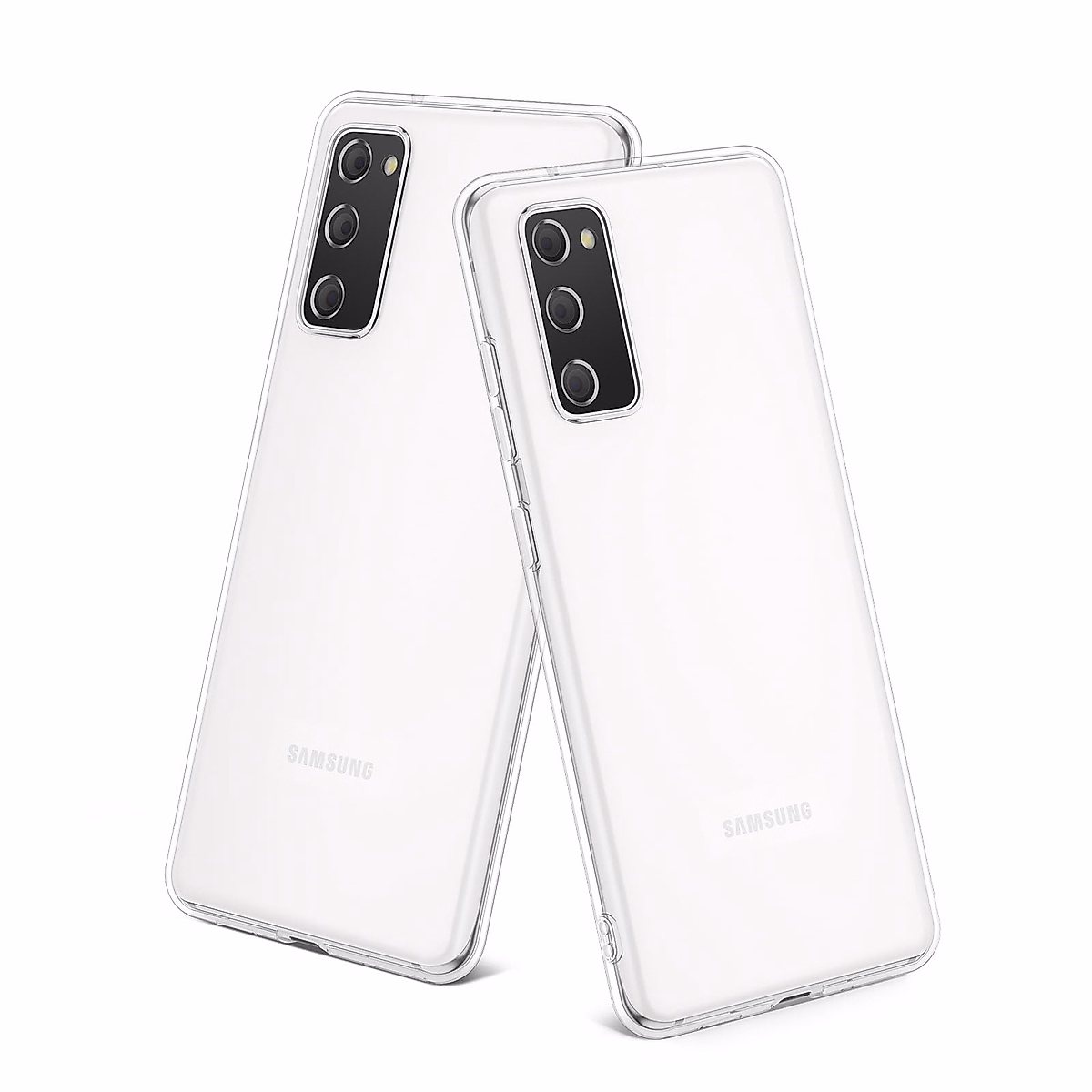 Amzpas 2 Pack for Samsung Galaxy S20 FE Case, [Anti-Yellowing] Transparent Shockproof Protective Bumpers Phone Cases for Samsung Galaxy S20 FE, S20 FE 5G 6.5 Inch (Clear/Clear)