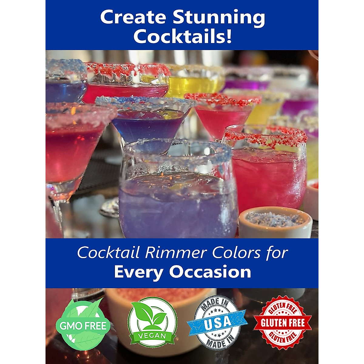 Snowy River Clear Cocktail Sugar - Kosher Certified Naturally Clear Cocktail Rimmer (4oz, Medium Crystal)