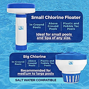 440 Mini Premium Floater Dispenser for Spa, Hot Tub and Small Pools for 1 Inch Chlorine or Bromine Tablets. (Tablets NOT Included) Adjustable Chemical Float from 0 to 13 Flow Control