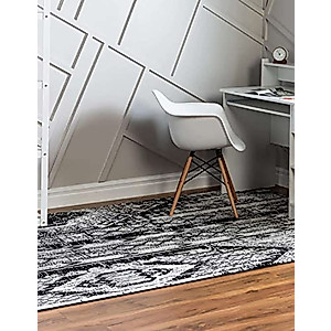 Unique Loom Portland Collection Area Rug - Orford (10' x 14' Rectangle, Black and White/Black)