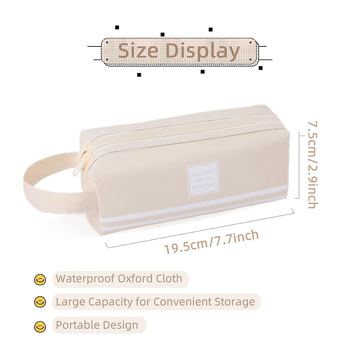 iSuperb Portable Pencil Case Large Capacity Dual Zipper Stationery Organizer Storage Pouch Pen Bag Compartments Cosmetic Bags for Office Women