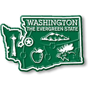 Washington Six-Piece State Magnet Set by Classic Magnets, Includes 6 Unique Designs, Collectible Souvenirs Made in The USA
