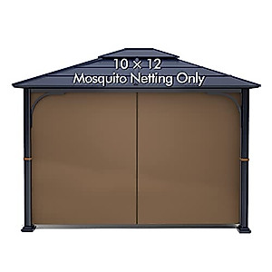Gazebo Universal Replacement Privacy Curtain - Wonwon Privacy Panel Canopy Side Wall with Zipper for 10' x 12' Outdoor Gazebo (Brown)