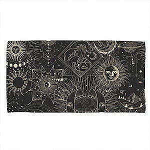 ZHIMI Hand Towel Absorbent ﻿Moon Phases Towel Kitchen Fingertip Towel Soft Bath Face Towel 15x30 Inch Wash Cloths Durable for Bathroom Gym Yoga Spa Beach