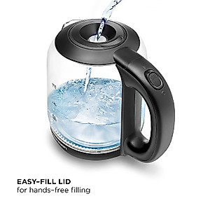 Chefman 1.7 Liter Electric Kettle With Easy Fill Lid, Cordless With Removable Lid And 360 Swivel Base, LED Indicator Lights