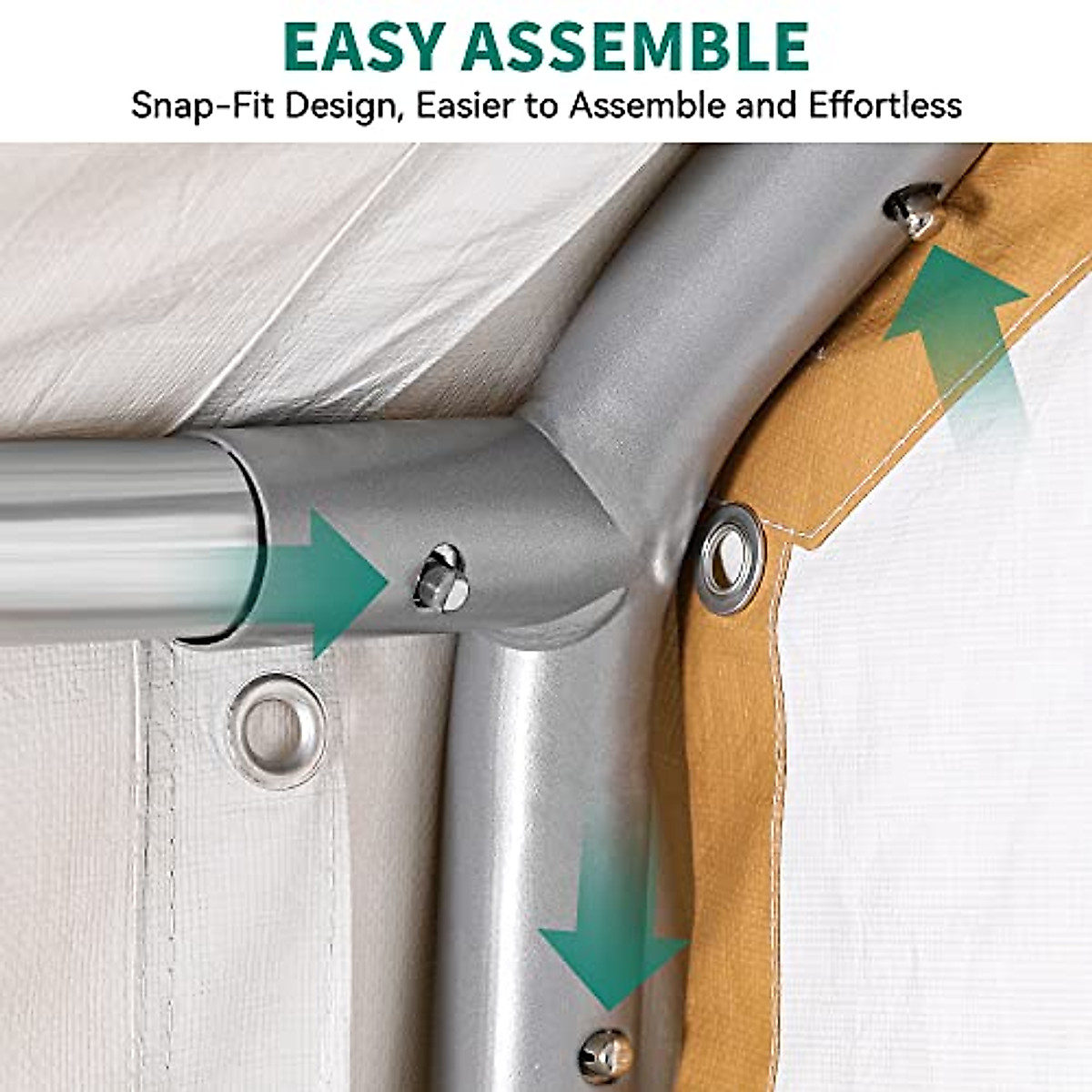 YITAHOME 6x8 ft Outdoor Storage Shed Portable Garage Shelter, Outdoor Shed with Roll-up Zipper Door, Storage Shelter for Motorcycle, Lawn Mower, Bike, Anti-Snow Portable Garage Kit Tent, Yellow