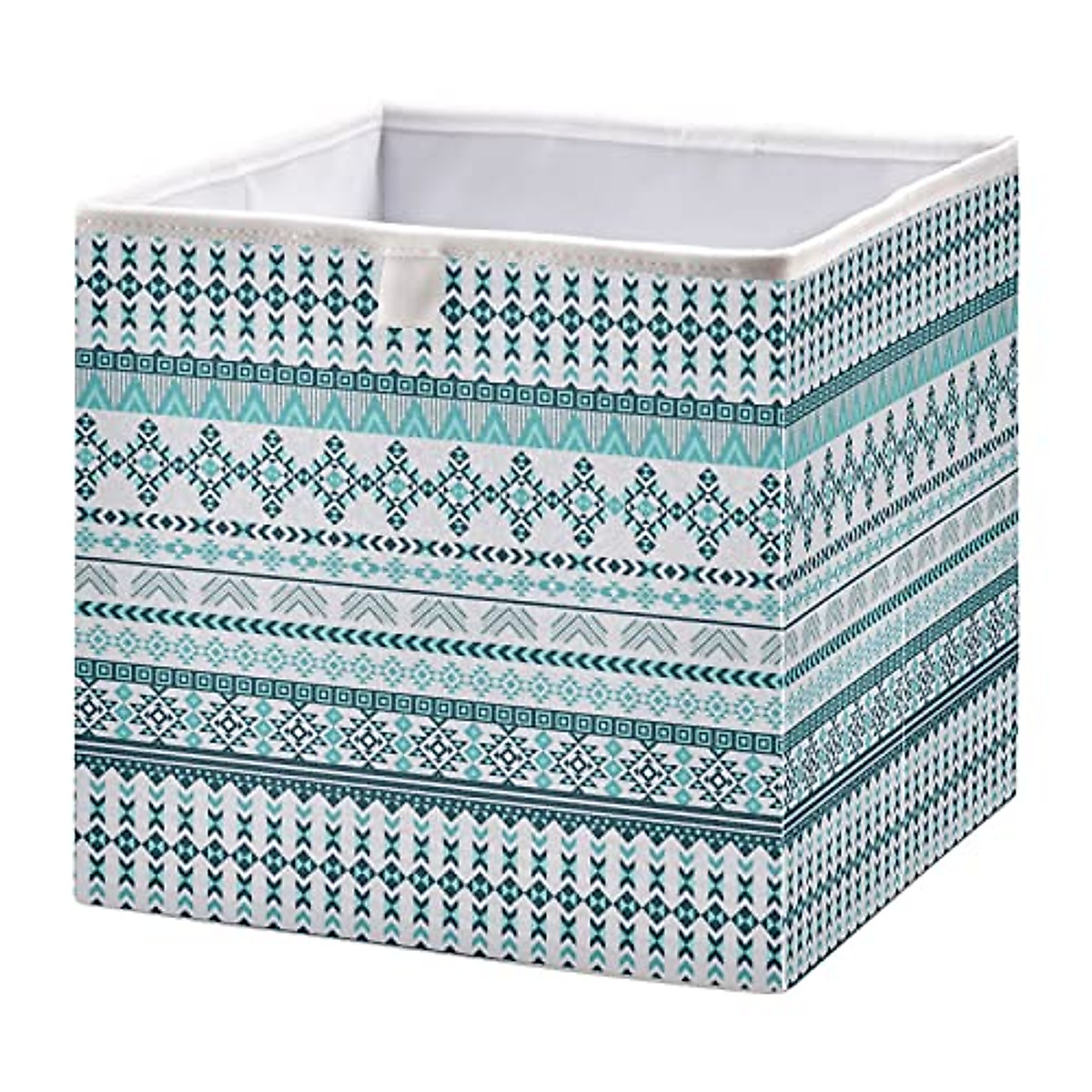 QUGRL Ethnic Triangle Geometric Storage Bins Organizer Mexican Indian Ornament Foldable Clothes Storage Basket Box for Shelves Closet Cabinet Office Dorm Bedroom 15.75 x 10.63 x 6.96 in