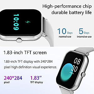 Smart Watch with Make/Answer Call, 1.83 Inch Screen Fitness Tracker with AI Voice Control, 24/7 Heart Rate, Blood Oxygen, Sleep Monitor, Message Reminder, 110+ Sports Modes for Women Men, iOS/Android